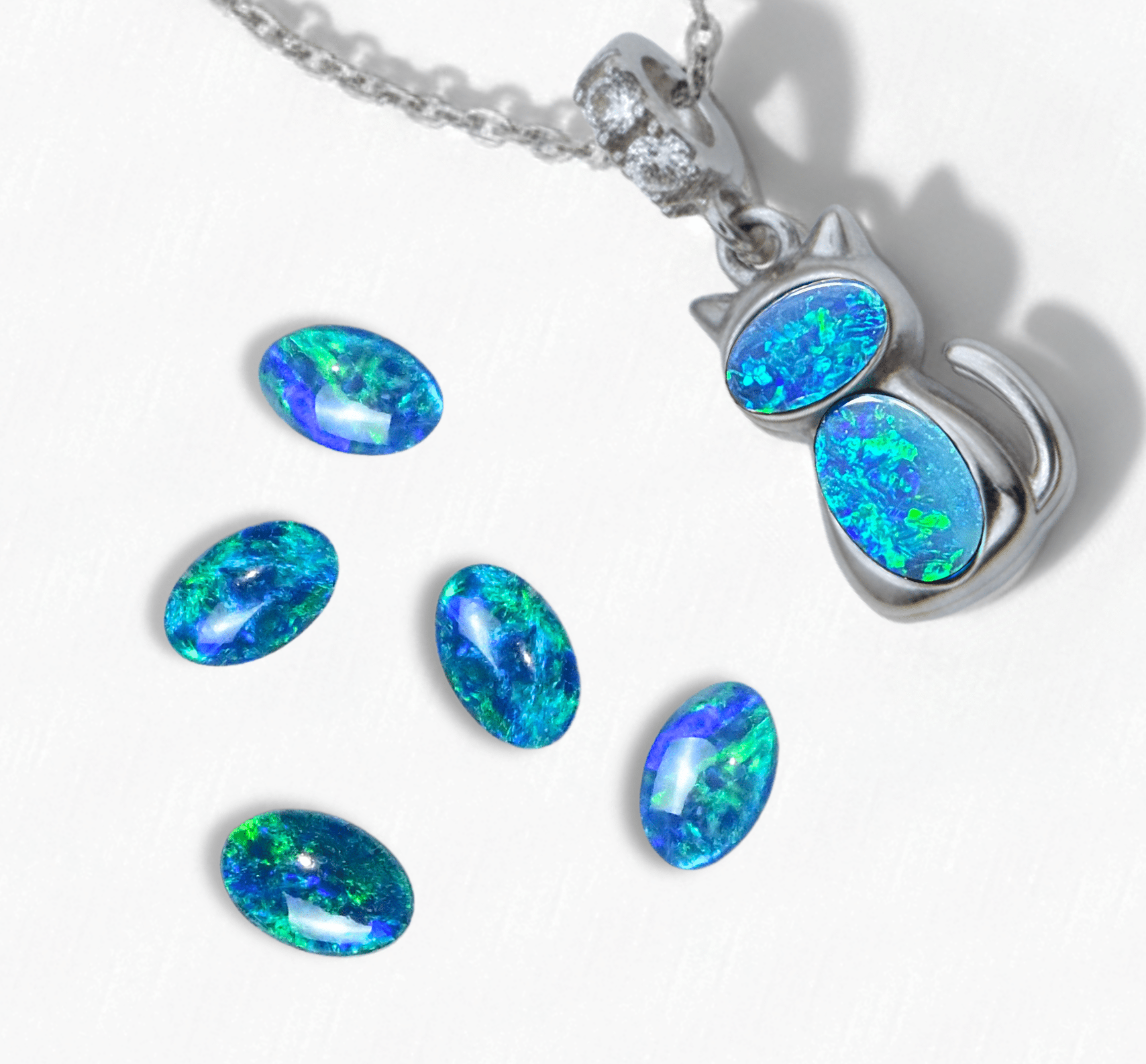 Opal-Schmuck Katze aus 925 Silber – süß & funkelnd – Liberty Angels